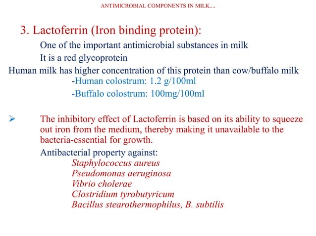 Antimicrobial activity raw milk | PPTX