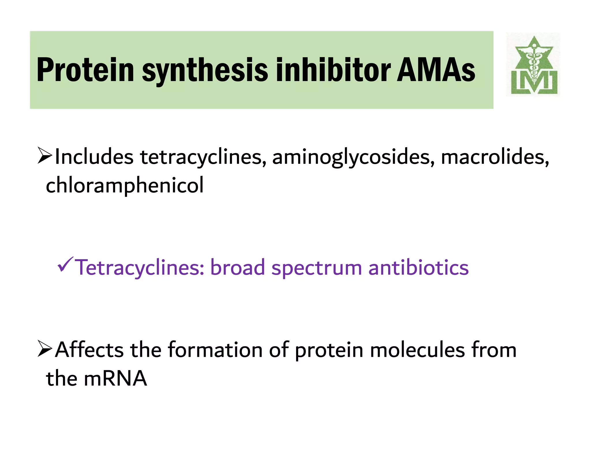 Antimicrobial agents Protein Synthesis Inhibitors and DNA gyrase ...