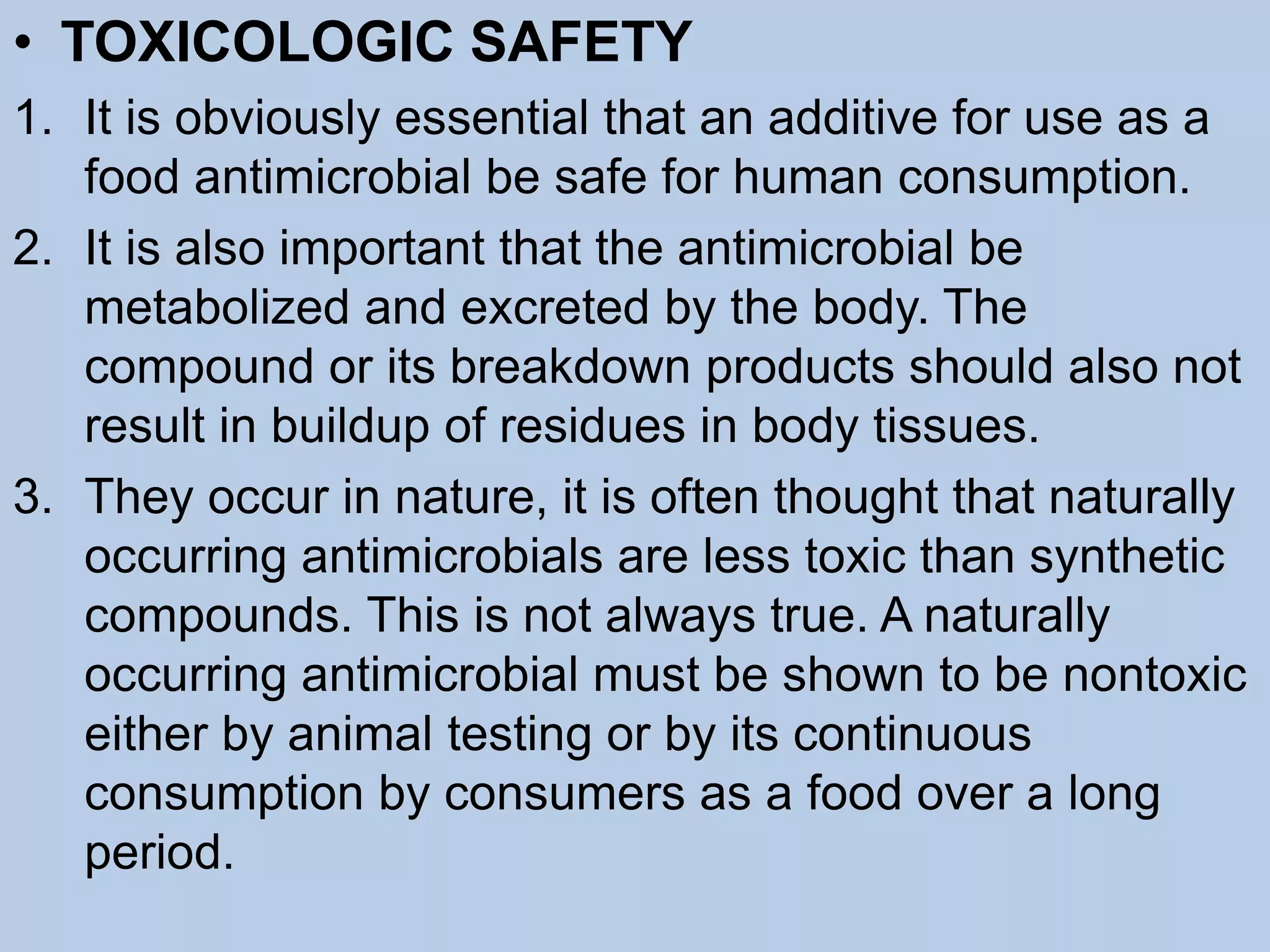 Antimicrobial agents used in food | PPTX