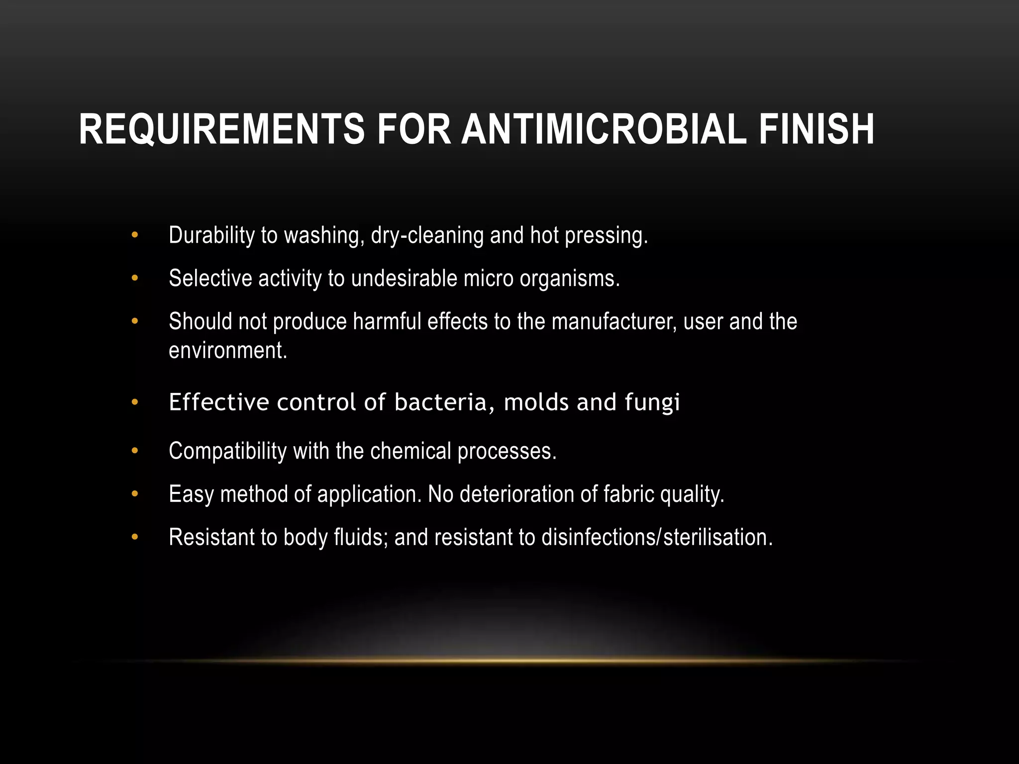 Antimicrobial finish ...