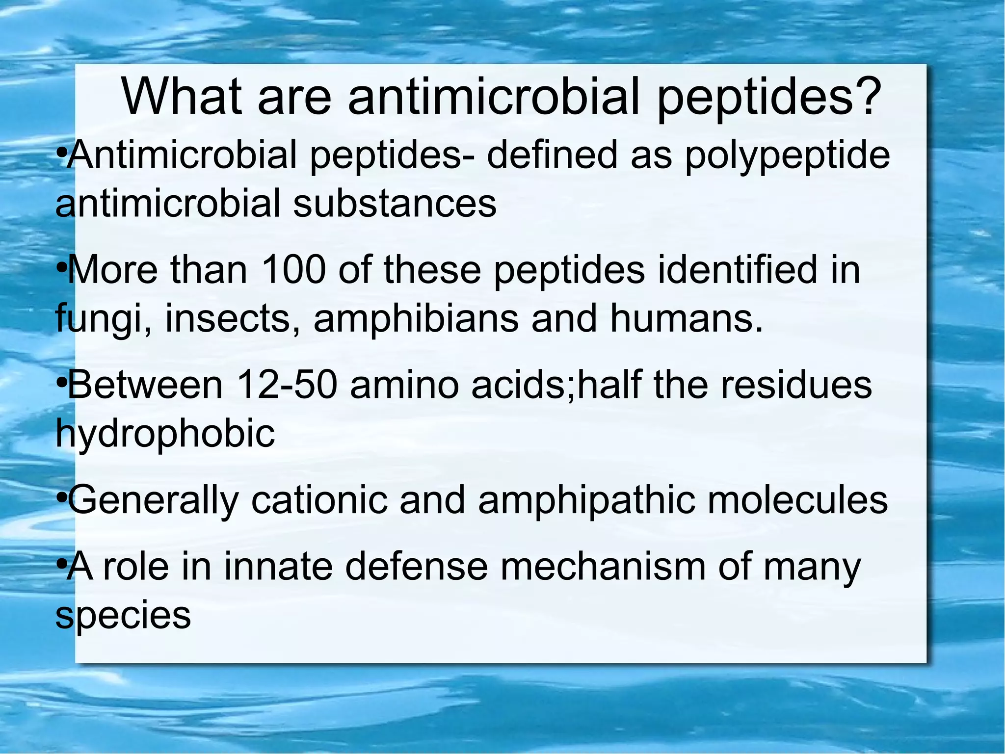 Antimicrobial peptides | PDF