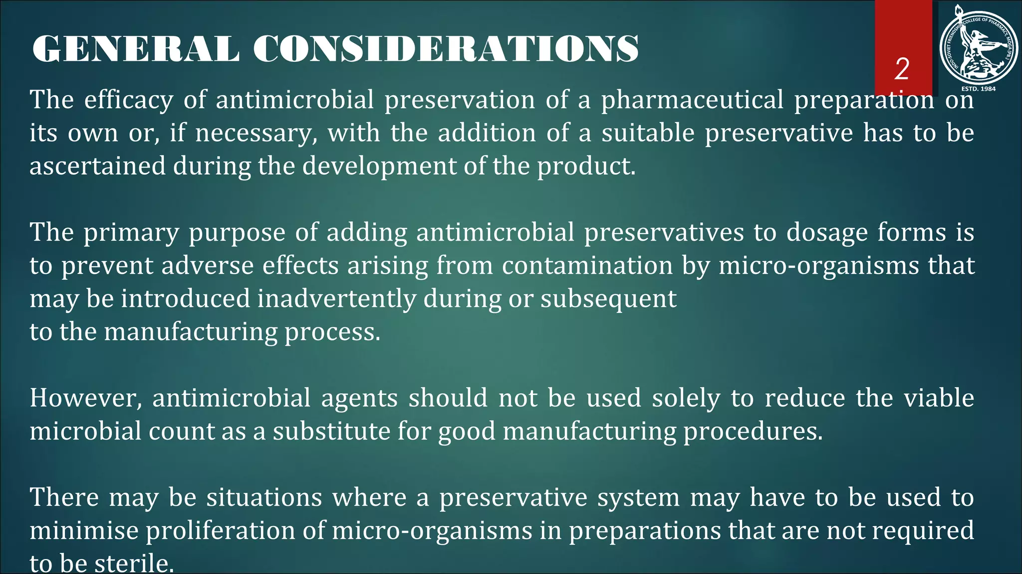 EVALUATION OF EFFICACY OF ANTIMICOBIAL PRESERVATIVE | PPT