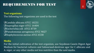 EVALUATION OF EFFICACY OF ANTIMICOBIAL PRESERVATIVE | PPT