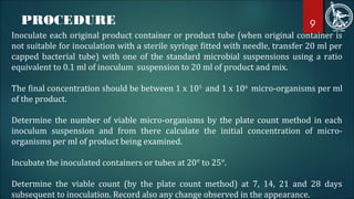 EVALUATION OF EFFICACY OF ANTIMICOBIAL PRESERVATIVE | PPT
