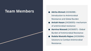 Antimicrobial resistance (AMR) and global burden | PPTX