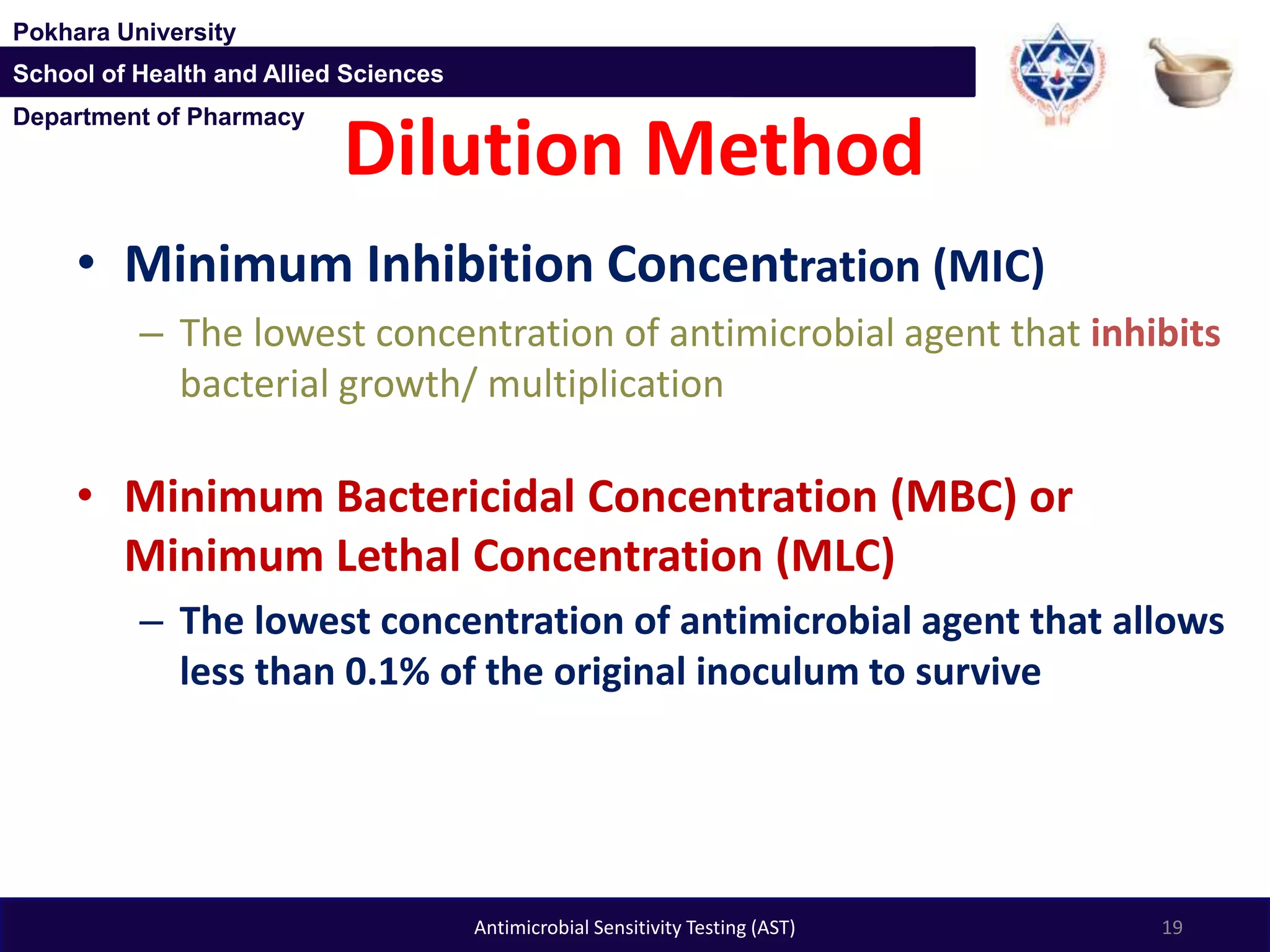 Antimicrobial sensitivity testing (AST) | PPTX