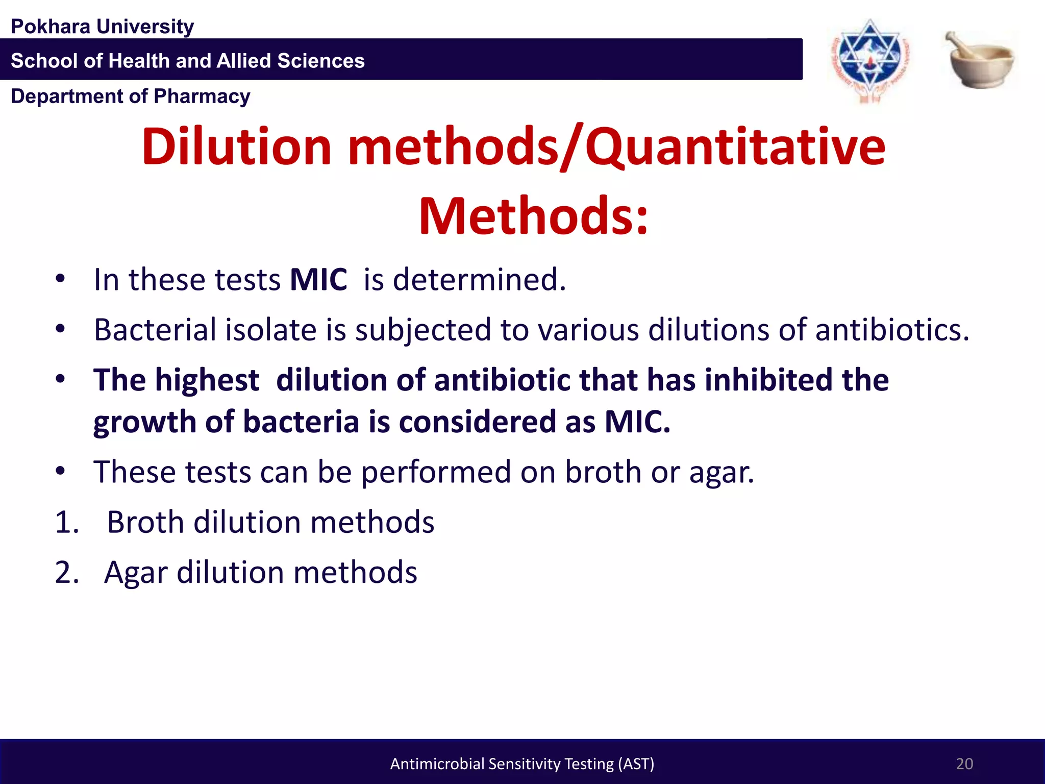Antimicrobial sensitivity testing (AST) | PPTX