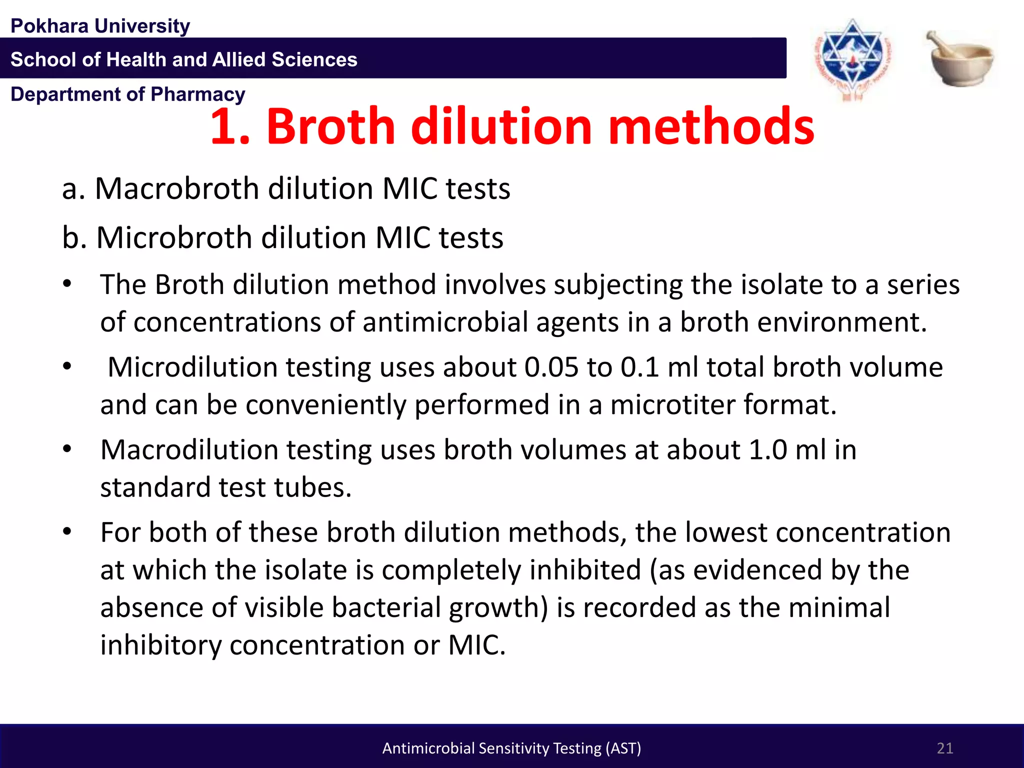 Antimicrobial sensitivity testing (AST) | PPTX