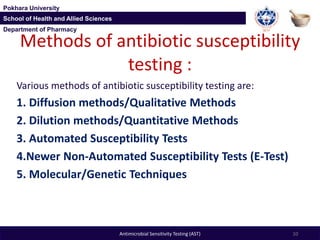Antimicrobial sensitivity testing (AST) | PPTX