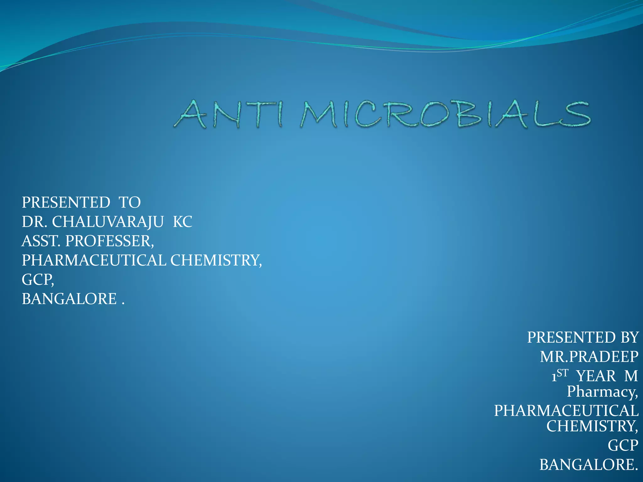 Antimicrobials ppt copy | PPTX
