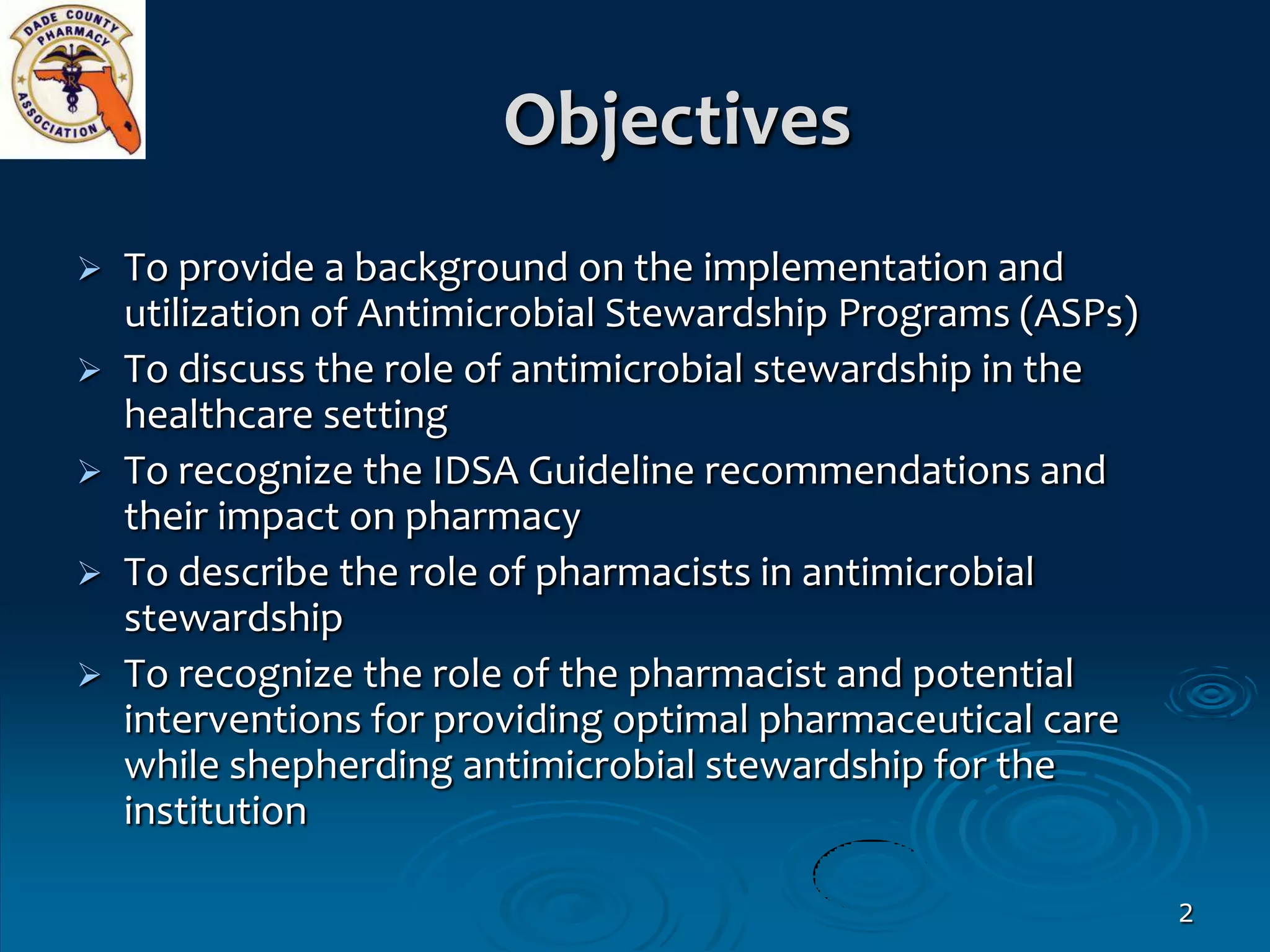 IDSA Practice Guidelines for Antimicrobial Stewardship Programs | PPTX
