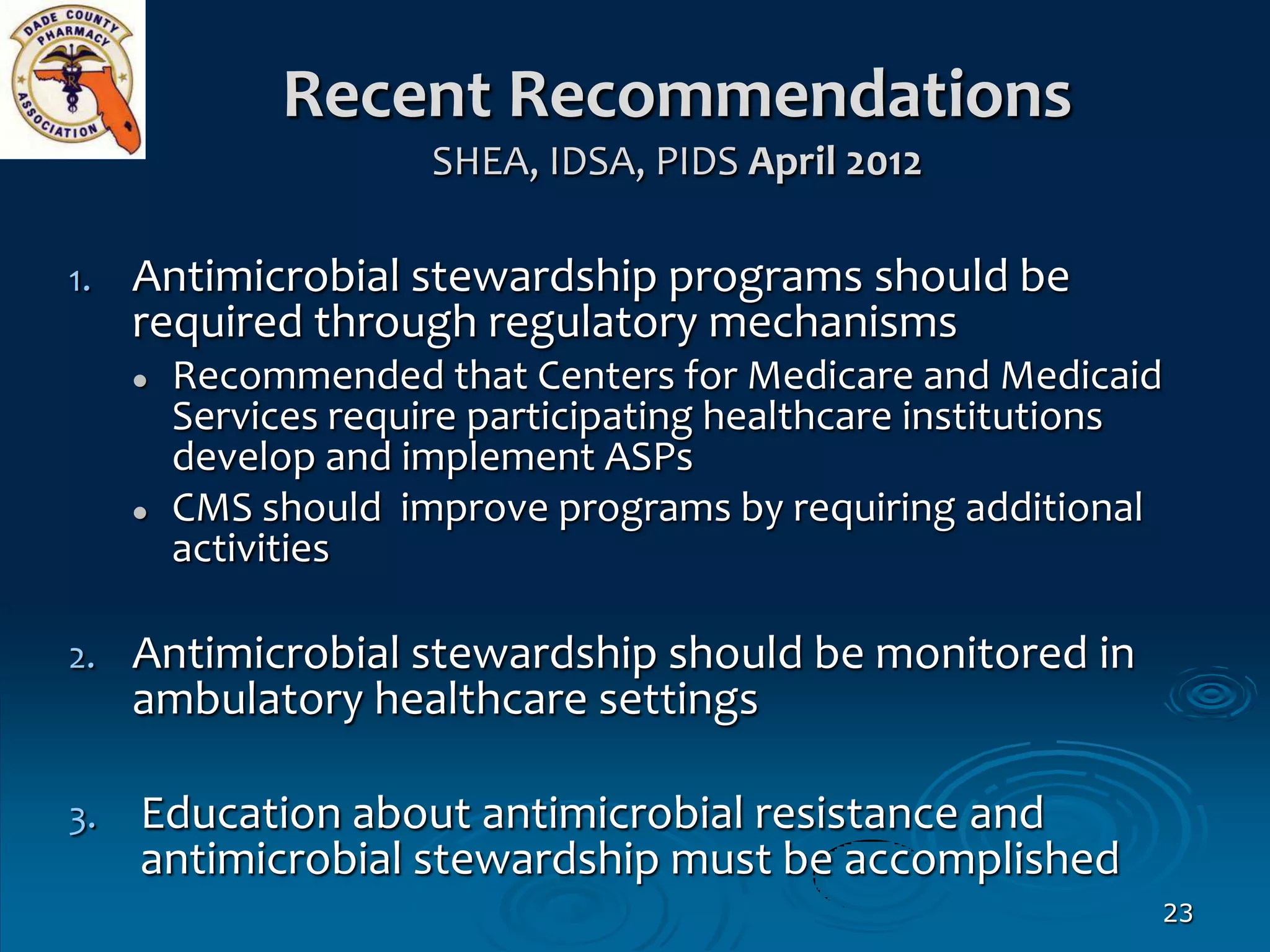 IDSA Practice Guidelines for Antimicrobial Stewardship Programs | PPTX