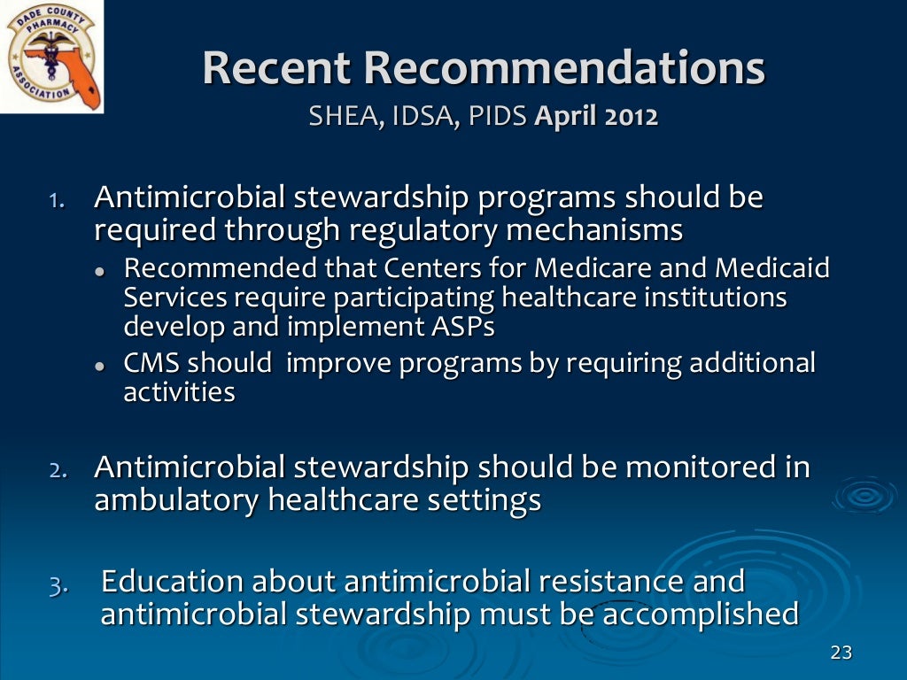 IDSA Practice Guidelines for Antimicrobial Stewardship Programs