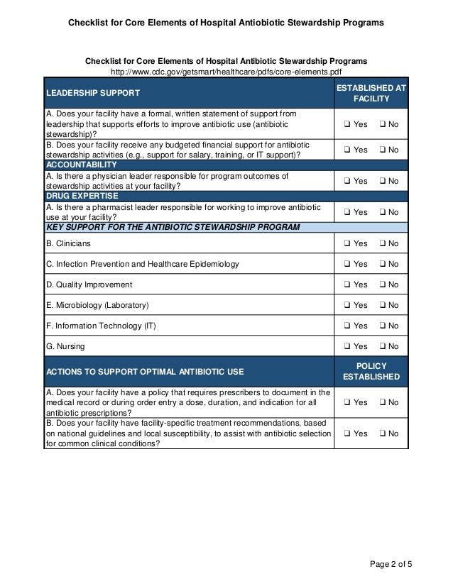 Antimicrobial Stewardship Programchecklist
