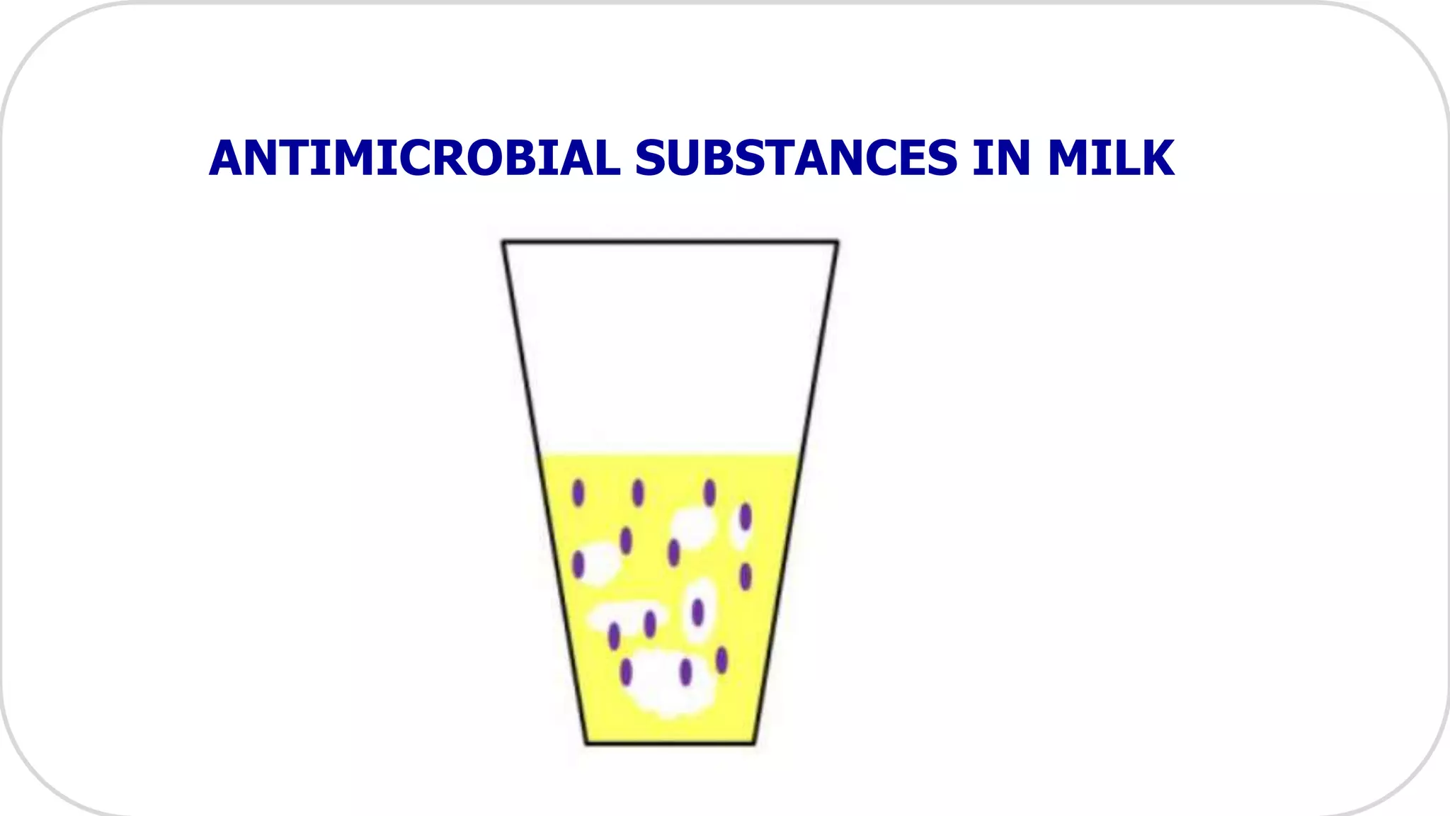 Antimicrobial substances in milk | PPTX