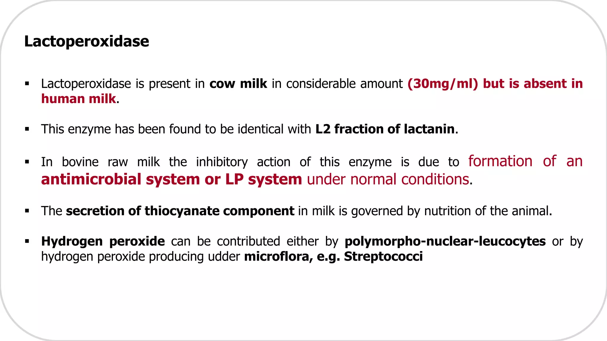 Antimicrobial substances in milk | PPTX