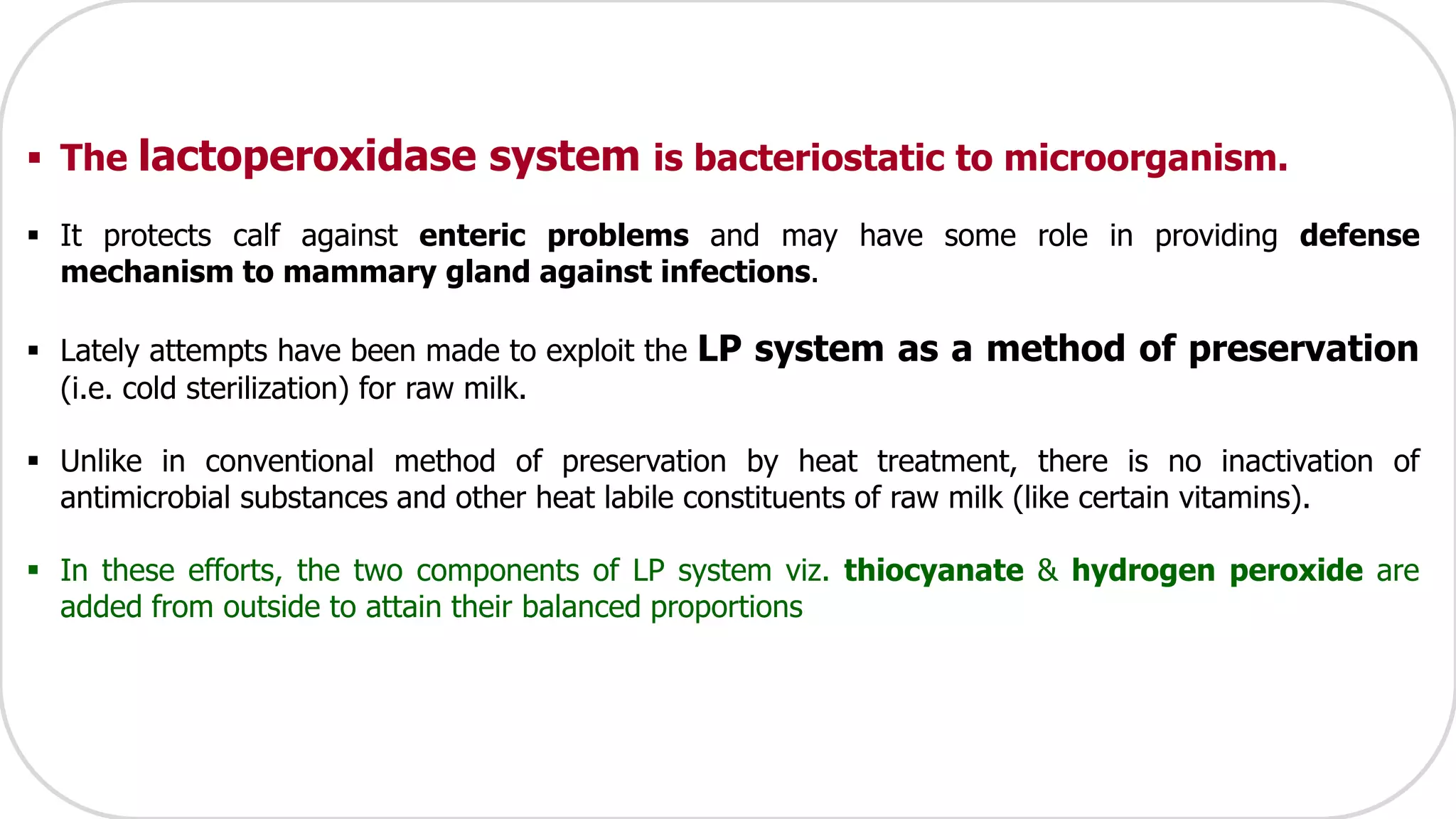 Antimicrobial substances in milk | PPTX