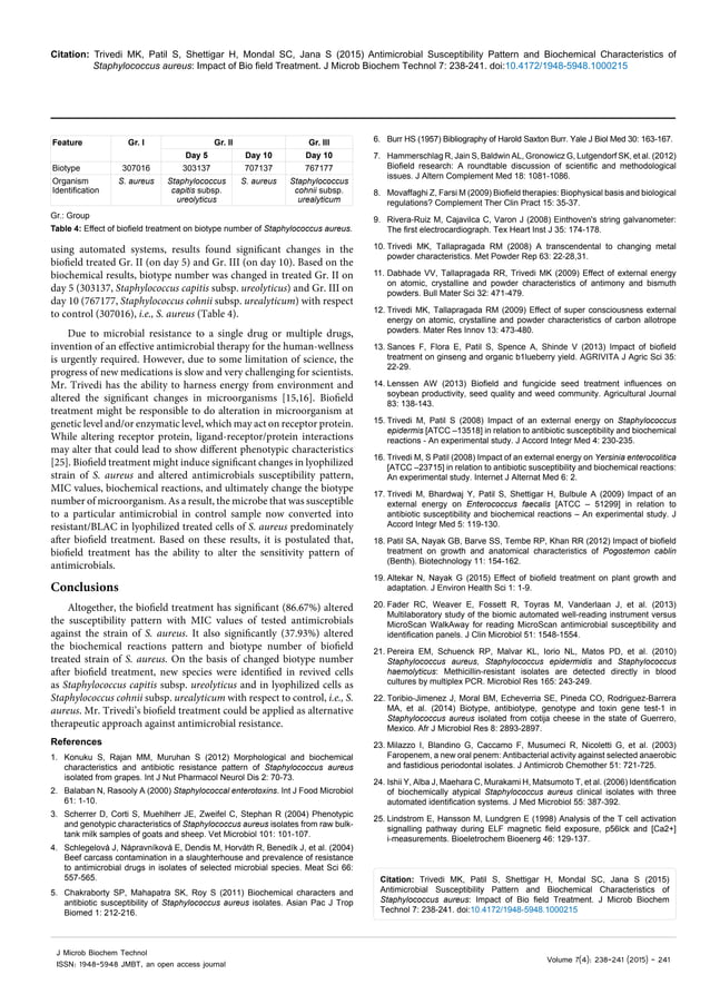 Biochemical Characteristics of Staphylococcus aureus | PDF