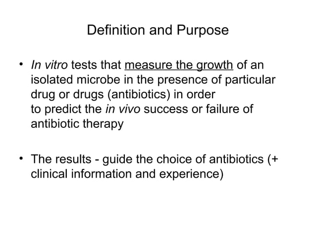 Antimicrobial susceptibility testing an overview of definitions and ...