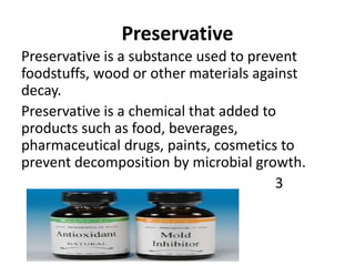 Antimicrobial used as preservative | PPTX