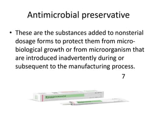 Antimicrobial used as preservative | PPTX