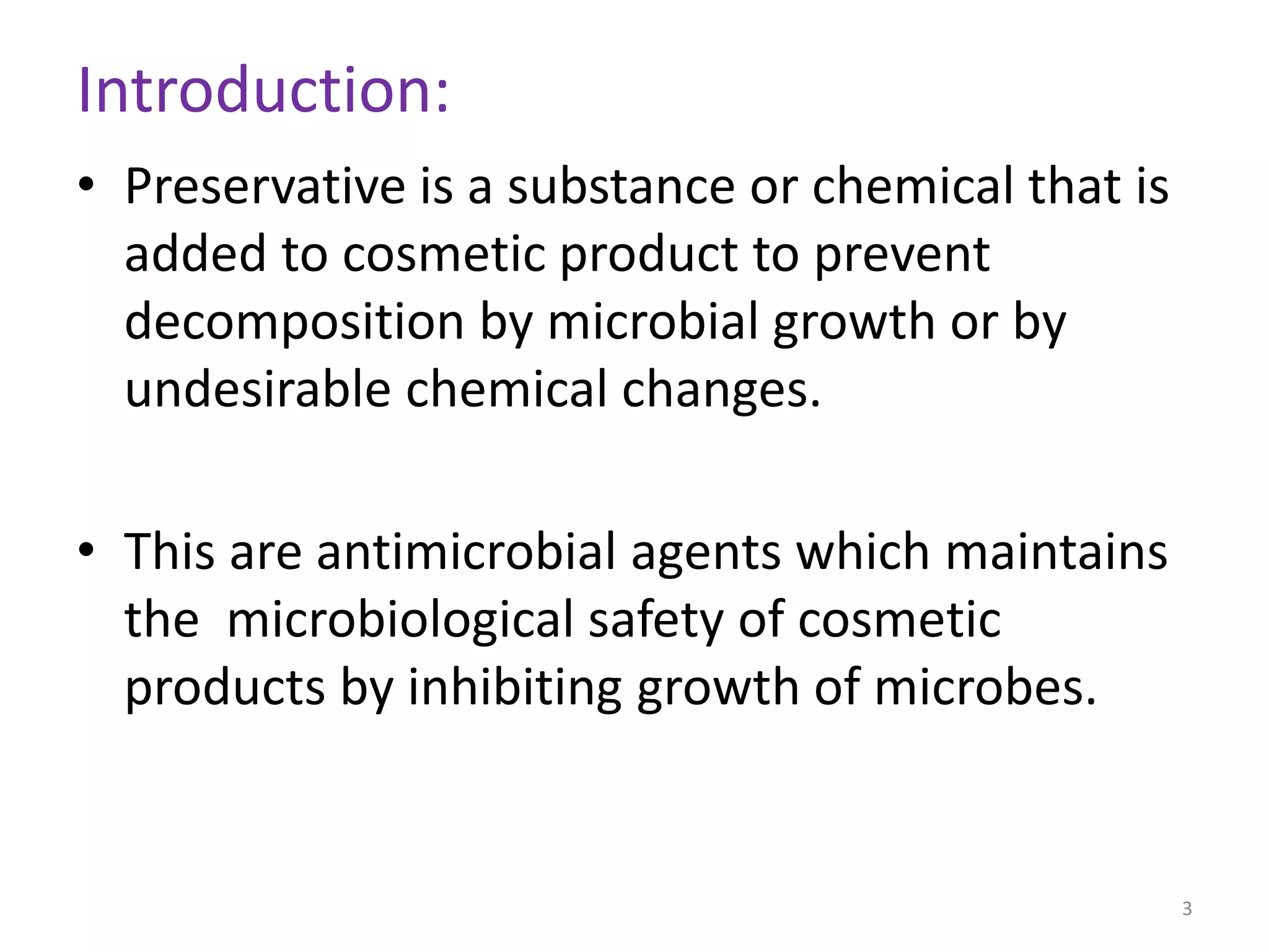 Antimicrobial used as preservatives | PPTX