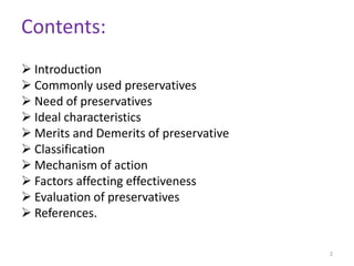 Antimicrobial used as preservatives | PPTX