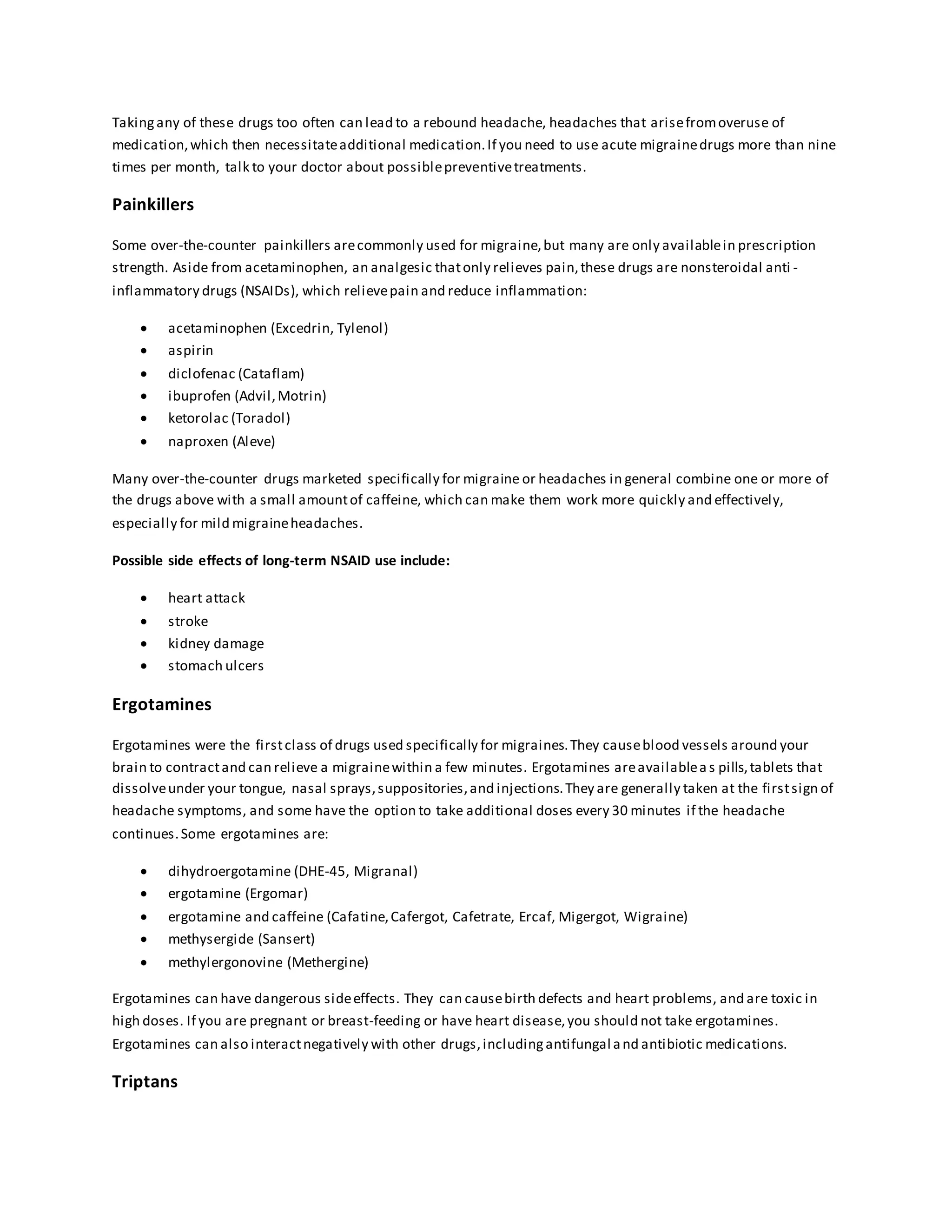 Anti migraine drugs | DOCX