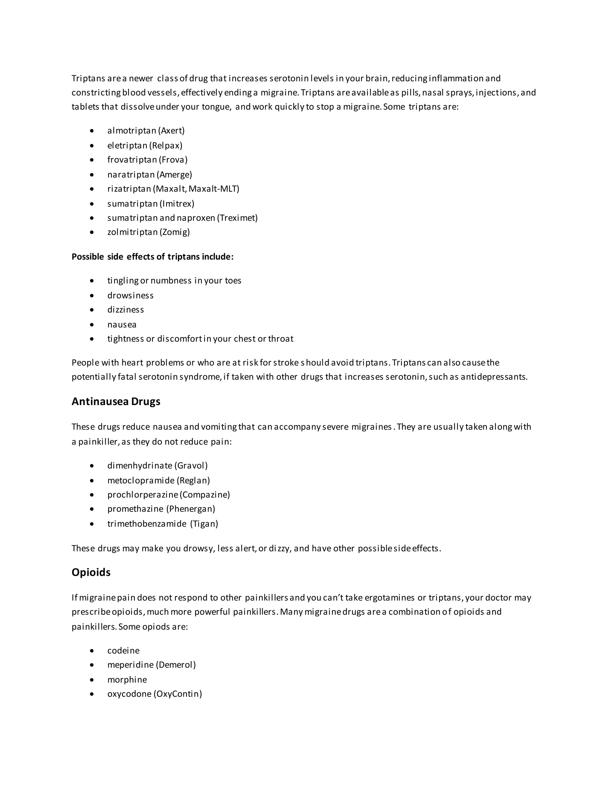 Anti migraine drugs | DOCX