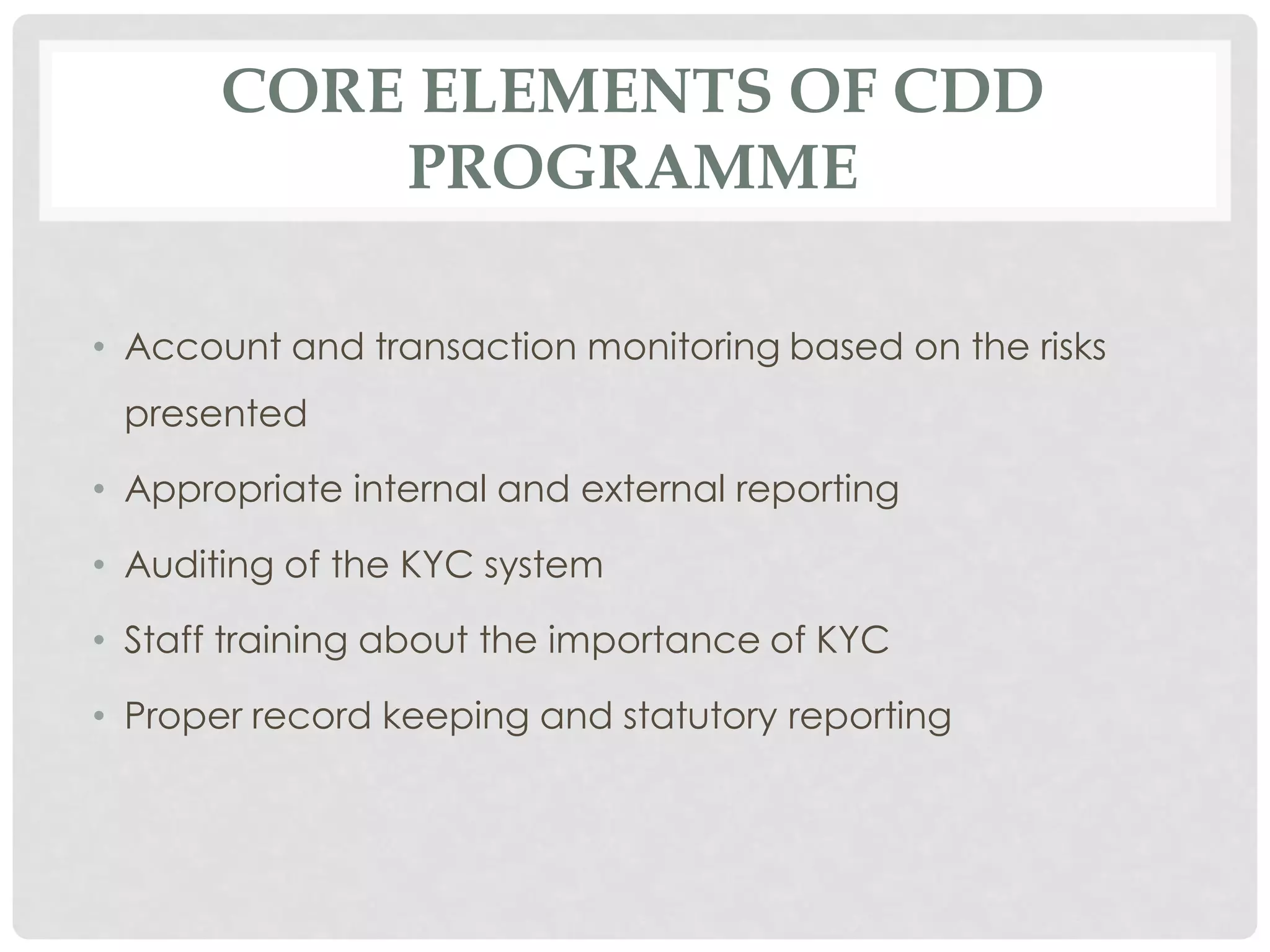 Anti Money Laundering - CDD & KYC | PDF