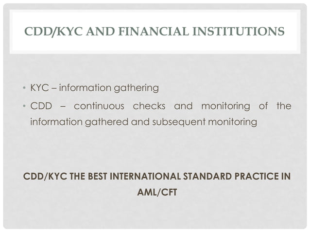 Anti Money Laundering - CDD & KYC | PDF | Business Accounting & Finance ...