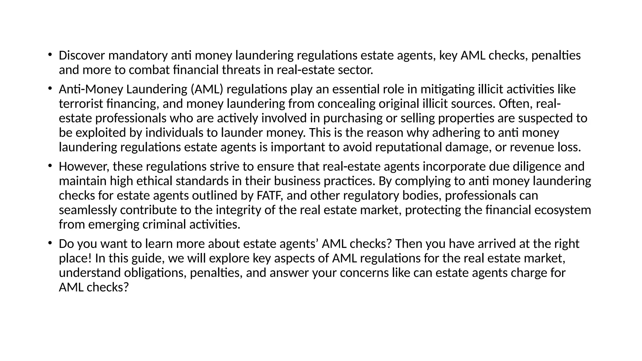 Anti Money Laundering Regulations Estate Agents | AML Square | PPTX