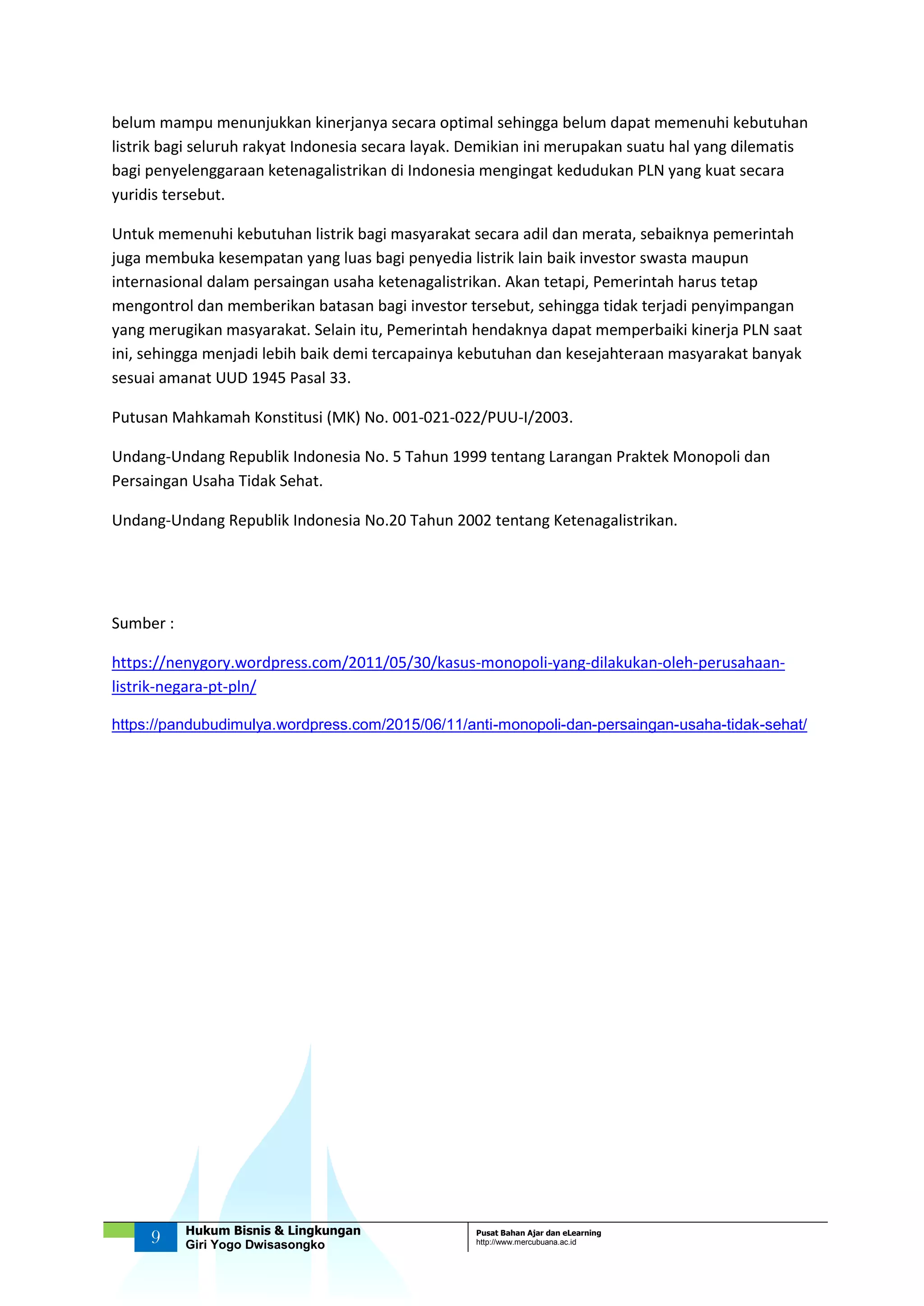 HBL,10,Giri Yogo,Hapzi Ali,Anti monopoli dan persaingan bisnis,Universitas Mercu Buana,2018 | PDF