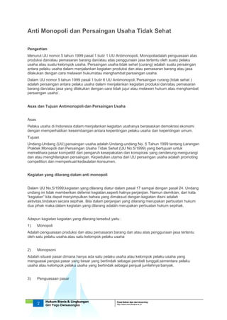 HBL,10,Giri Yogo,Hapzi Ali,Anti monopoli dan persaingan bisnis,Universitas Mercu Buana,2018 | PDF