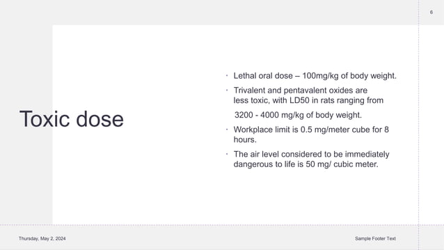 Antimony general properties toxicity.pptx | Chemistry | Science