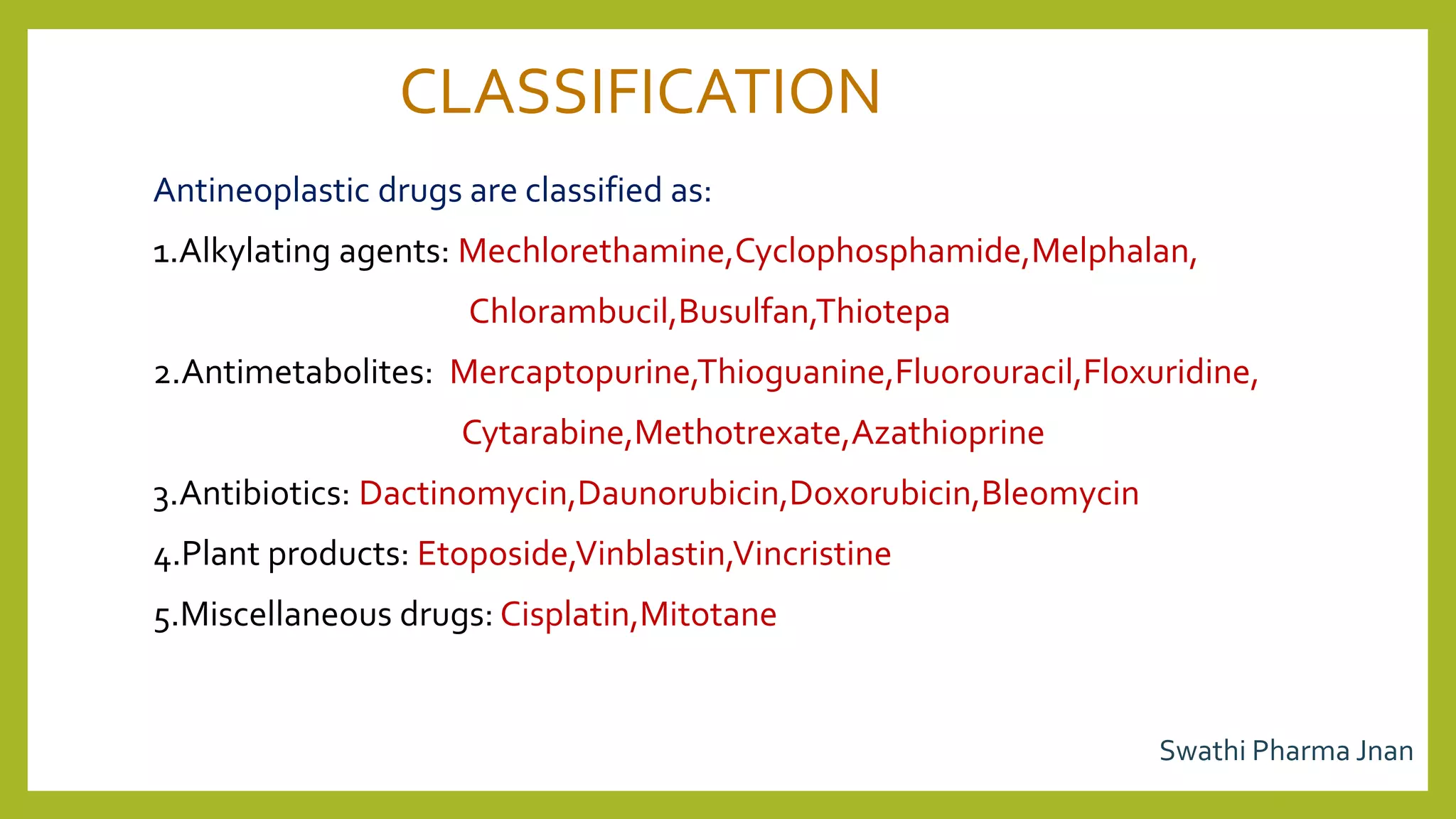 Antineoplastic agents-Anticancer drugs | PPTX