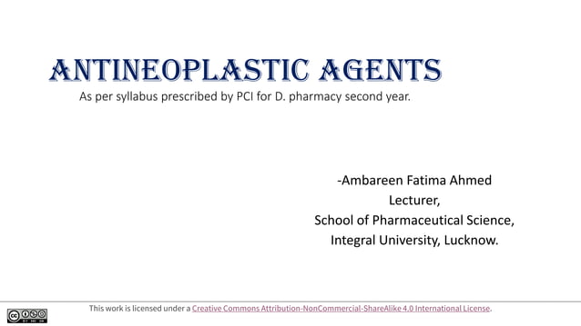 Antineoplastic agents/ Anticancer agents | PPT