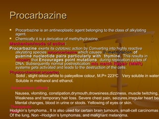 Procarbazine Mechanism Of Action