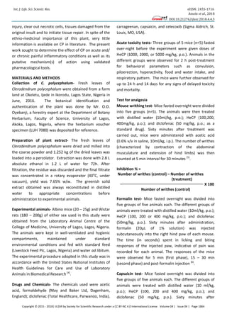 Anti-Nociceptive and Anti-Inflammatory Activities of the Hydroethanolic ...