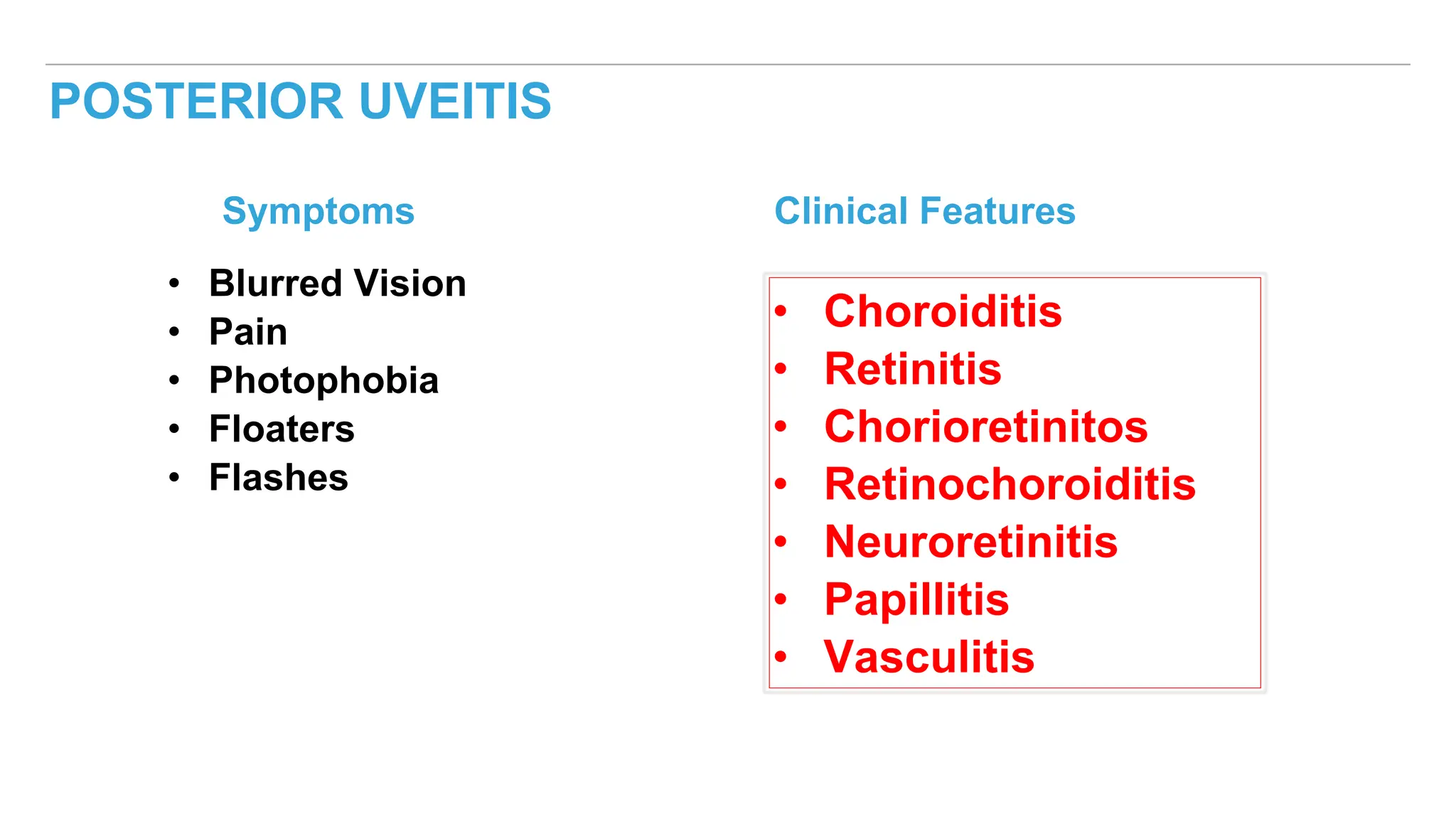 Uveitis: Clinical Features & Investigations | PDF