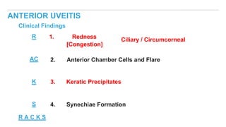 Uveitis: Clinical Features & Investigations | PDF