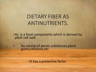 antinutrients in the grains and cereals with meathods of reduction | PPTX