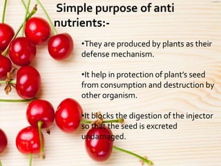 antinutrients in the grains and cereals with meathods of reduction | PPTX