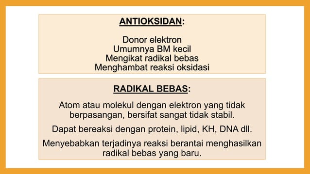 PPT Mengenai Zat Antioksidan yang bermanfaat bagi tubuh | PPTX