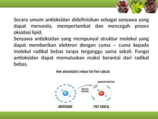 Jenis-jenis Antioksidan pada bahan pangan | PPTX
