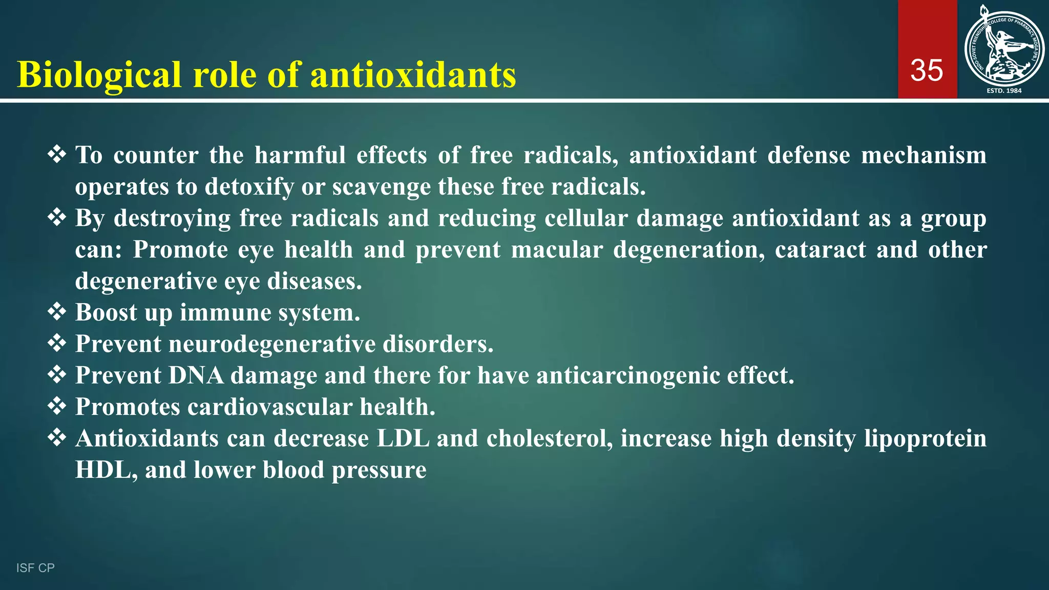 Antioxidants | PPTX