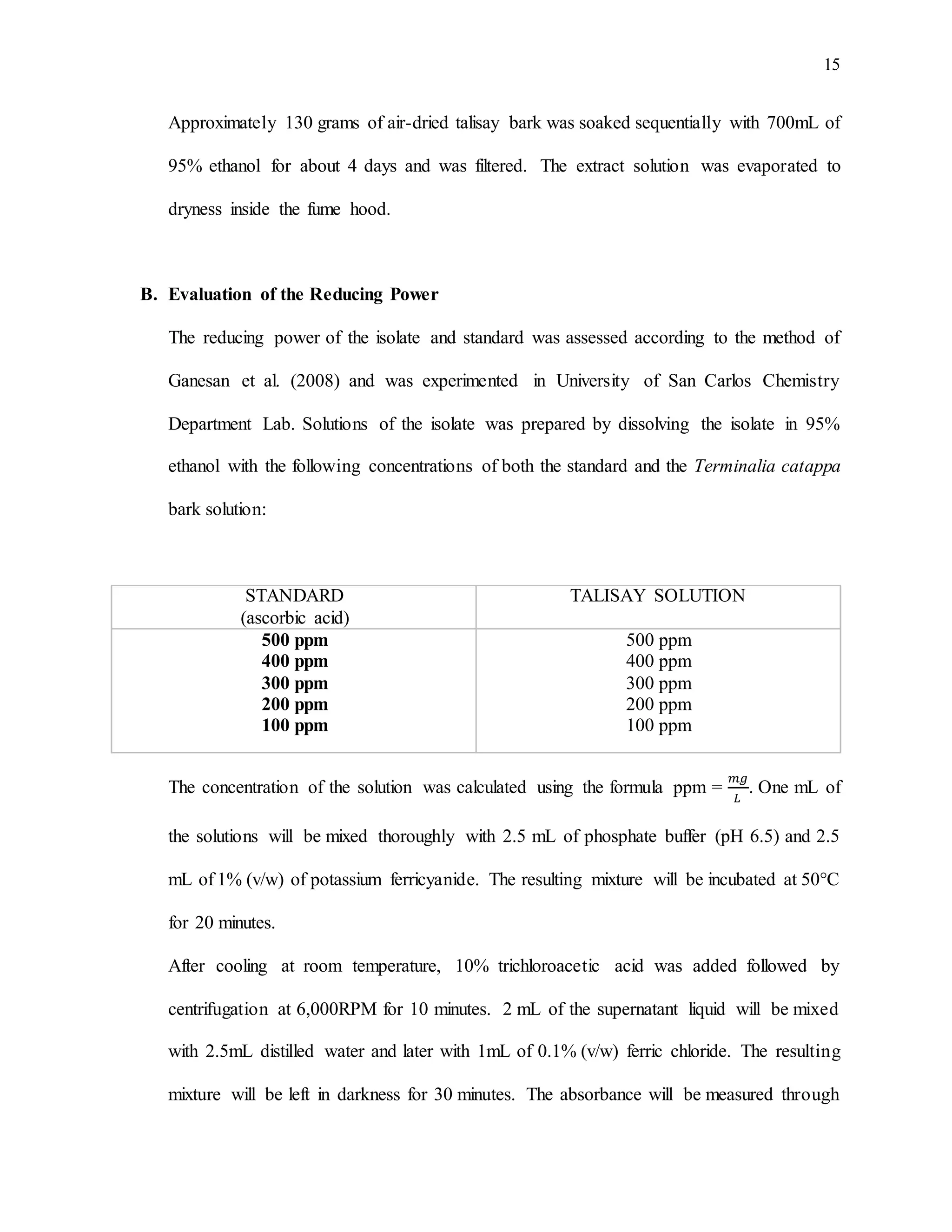 Antioxidant Properties of Terminalia catappa Bark against Oxidation of Metals (Steel and Iron ...