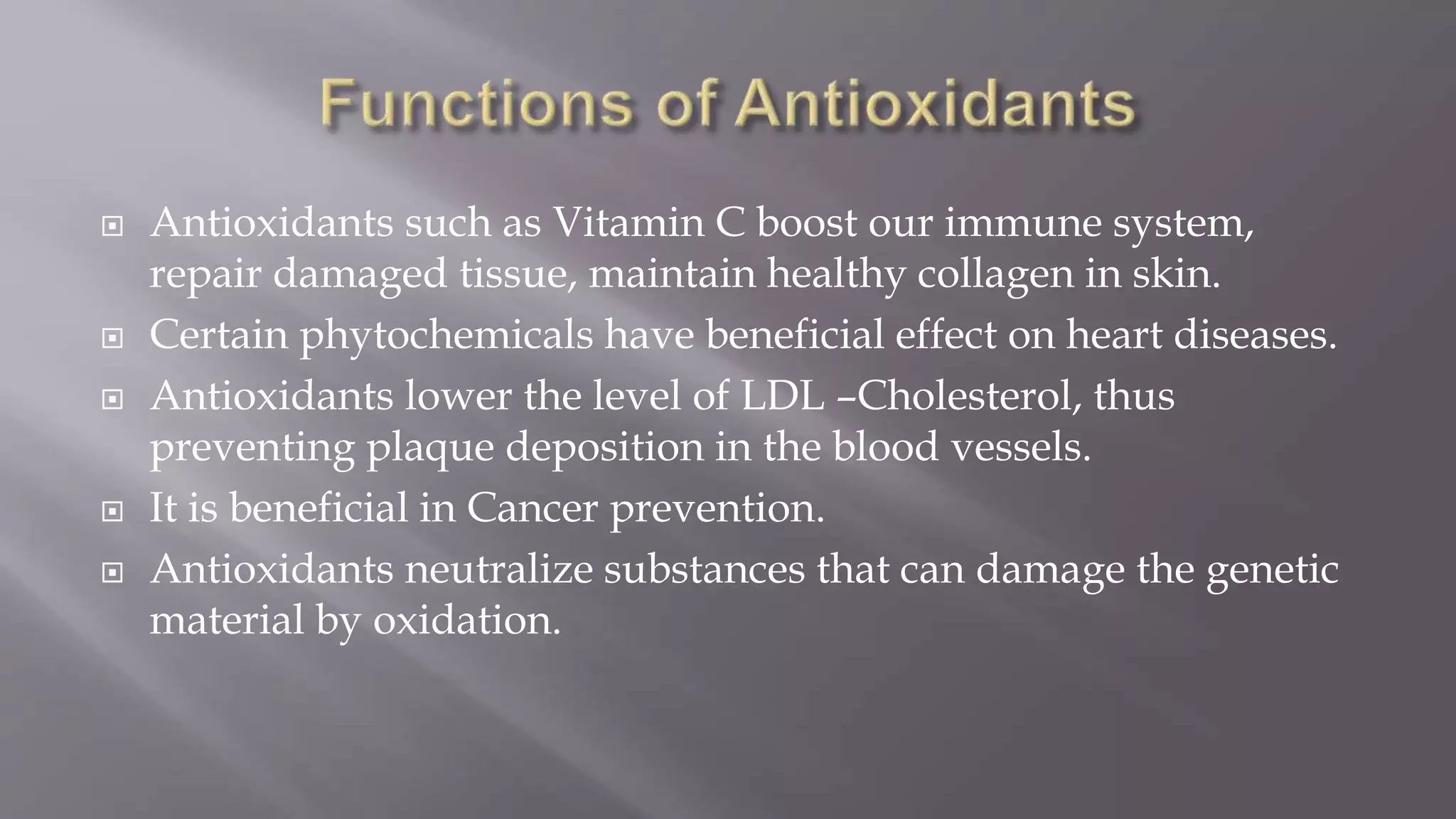 Antioxidants | PPTX
