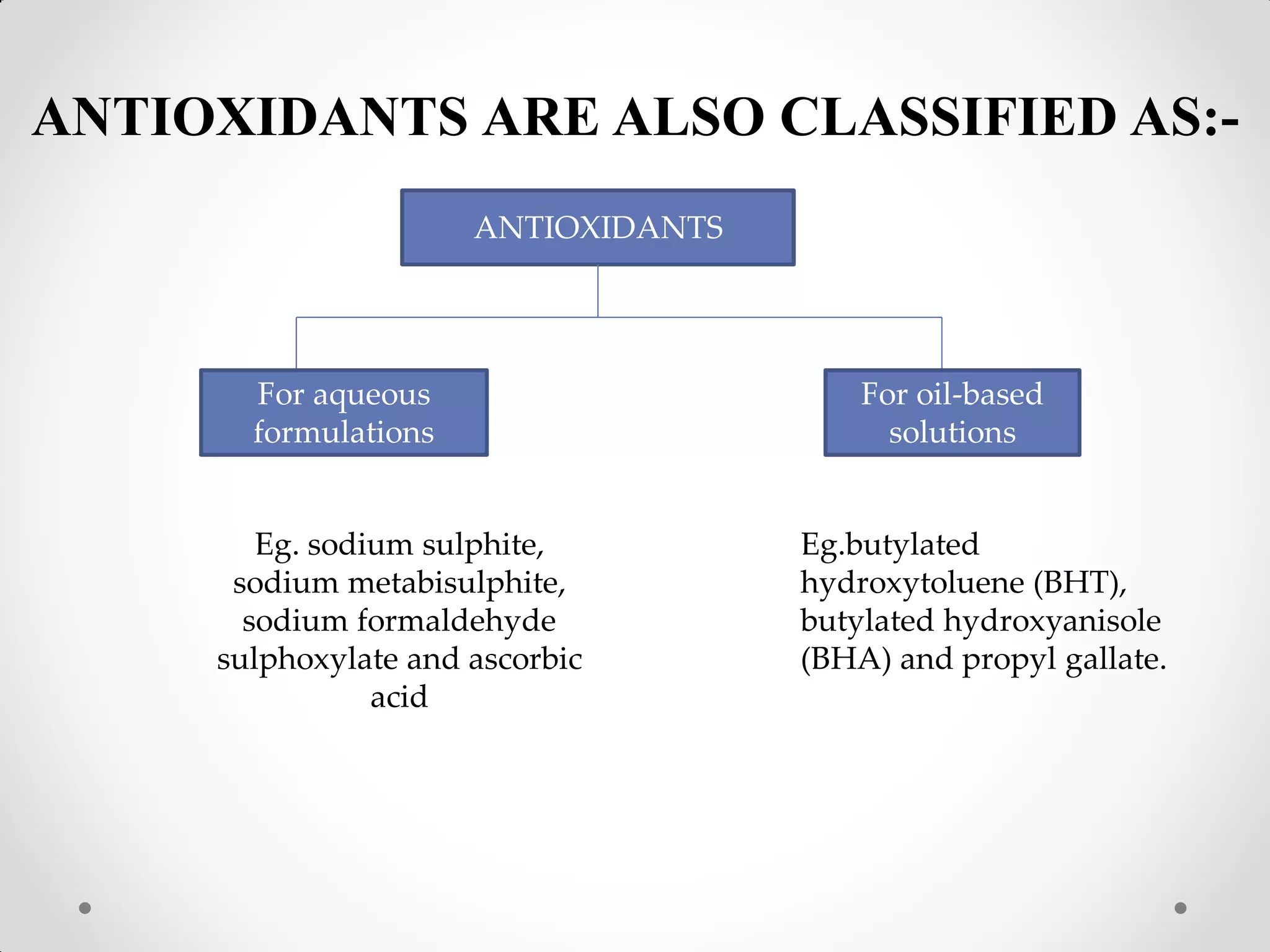 Antioxidants and preservatives | PDF