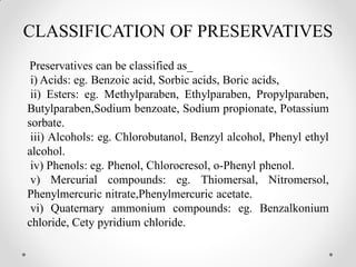 Antioxidants and preservatives | PDF